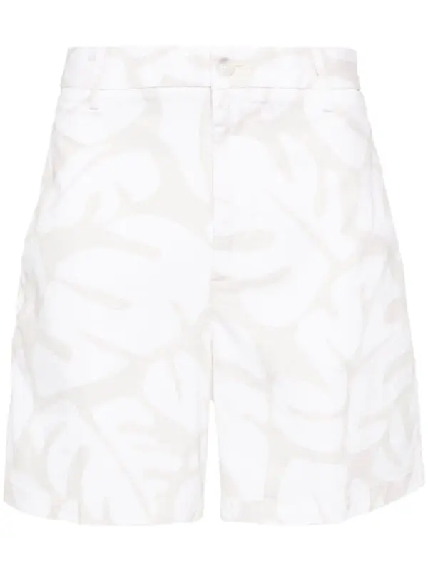 Hugo Boss Karlos Floral-print Chino Shorts - Neutrals