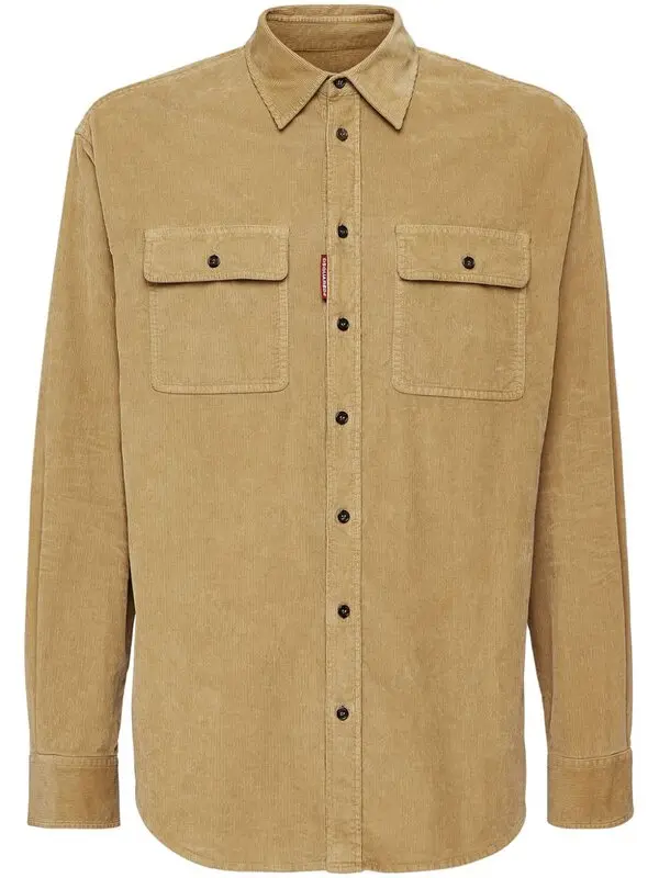 Dsquared2 Long-sleeve Corduroy Shirt - Neutrals