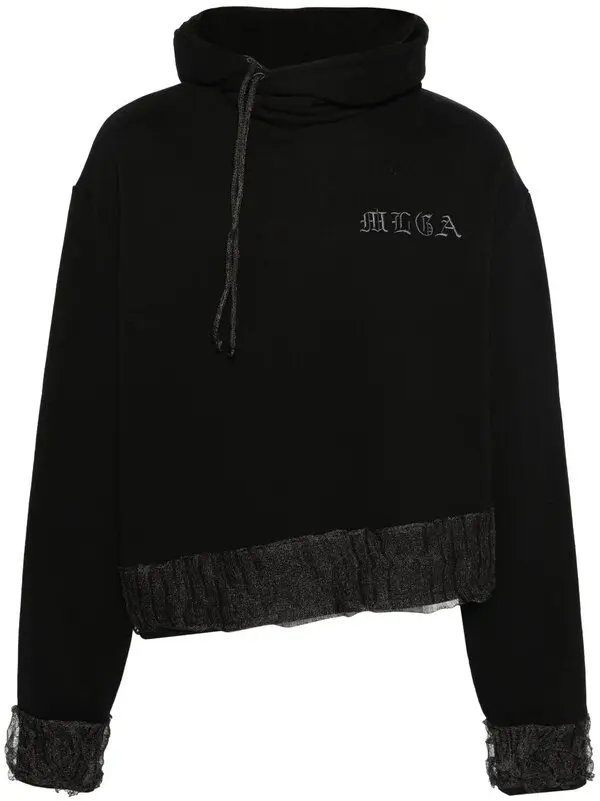 MLGA Logo-embroidered Deconstructed Hoodie