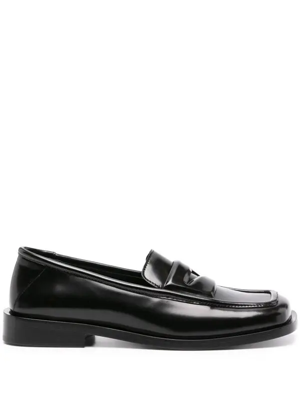 Attico Amanda Leather Loafers - Black