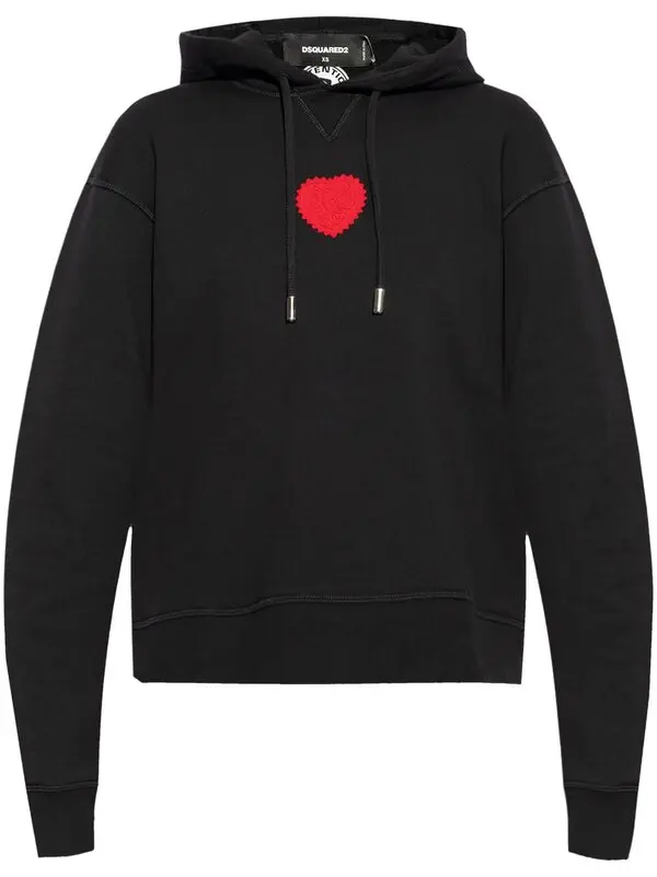 Dsquared2 Heart-patch Cotton Hoodie