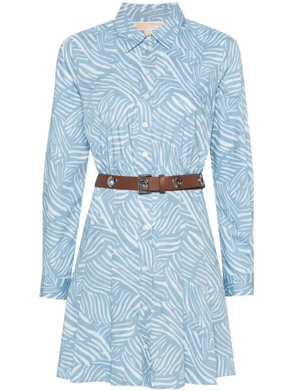 Michael Kors Zebra-print Poplin Mini Dress