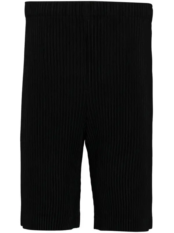 Issey Miyake Plissé Pleated Bermuda Shorts - Black