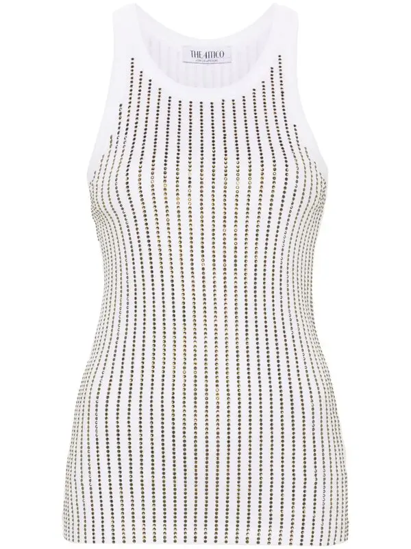 Attico Crystal-embellished Tank Top - White