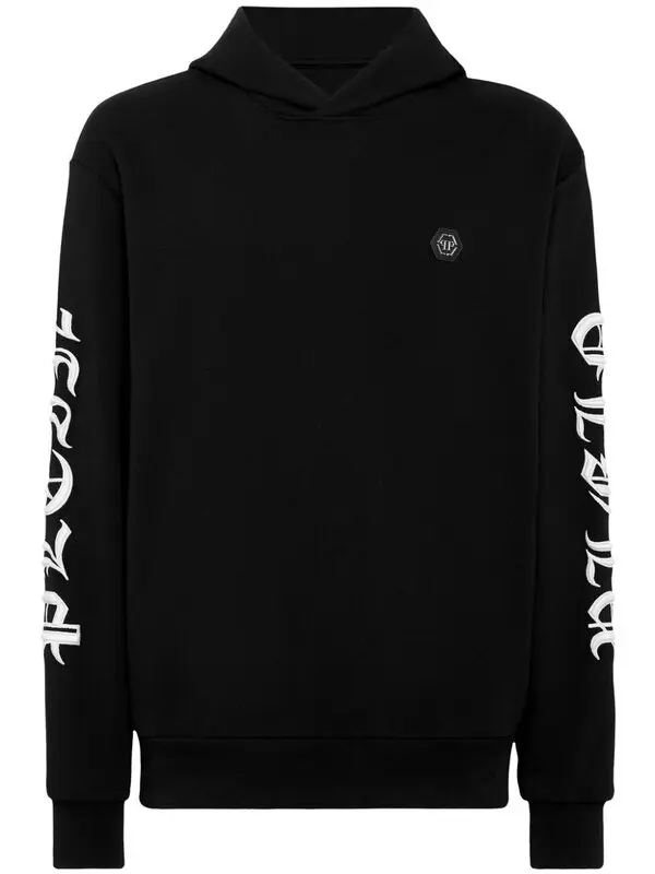 Philipp Plein Gothic Cotton Hoodie - Black