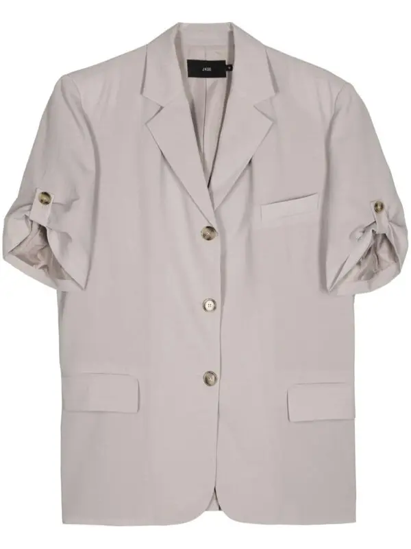 J KOO Short-sleeve Single-breasted Blazer