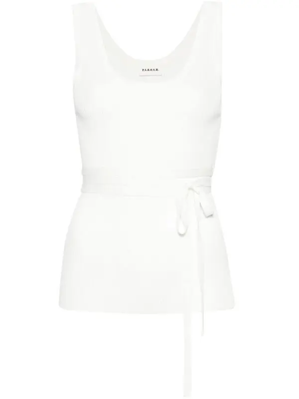 P.a.r.o.s.h Ribbed Tank Top With Tie Waist