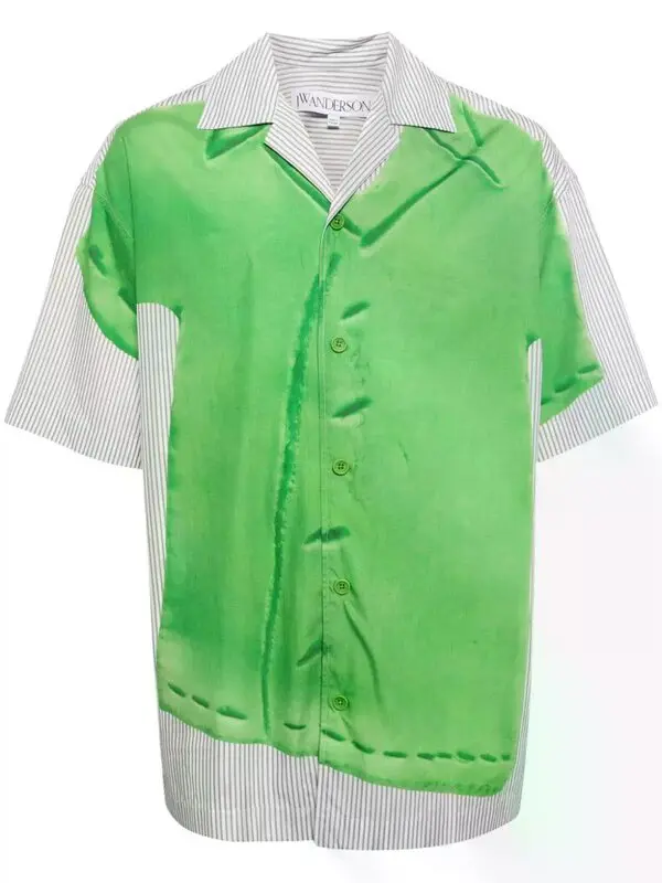 JW Anderson Clay Trompe L'oeil-print Cotton Shirt - Green