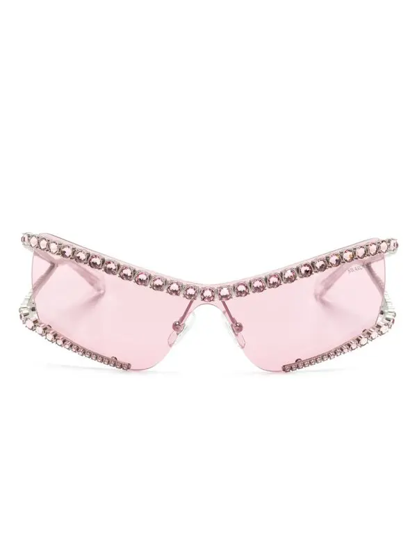 SWAROVSKI Crystal-embellished Mask-frame Sunglasses