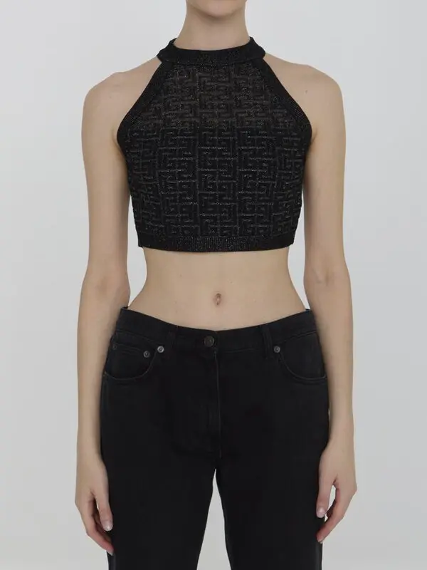 Balmain Pb Labyrinth Knit Top