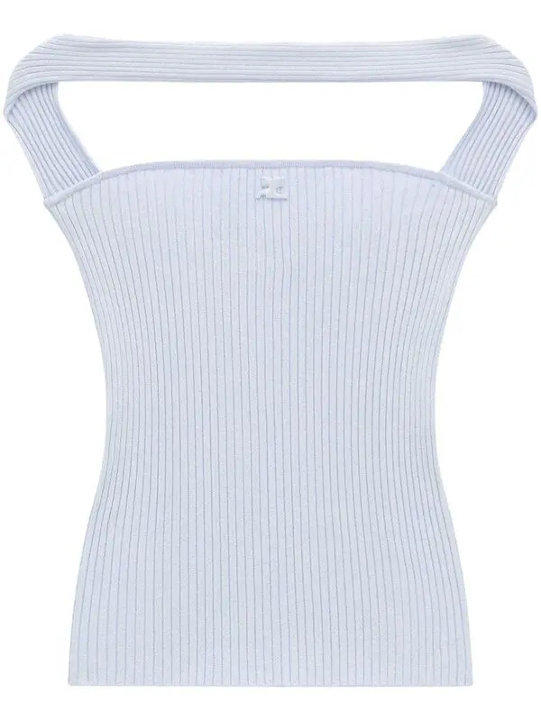 COURREGES Ribbed Knit Top - Ether