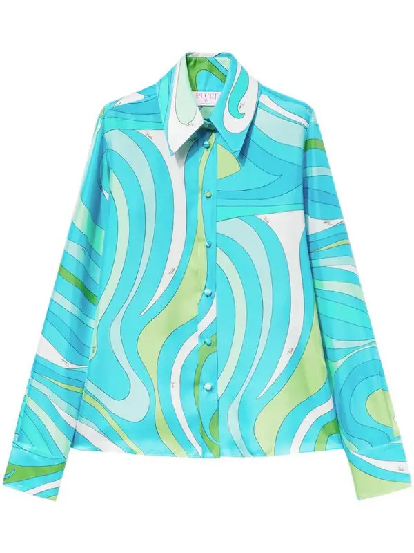Emilio Pucci Marmo-print Silk Shirt