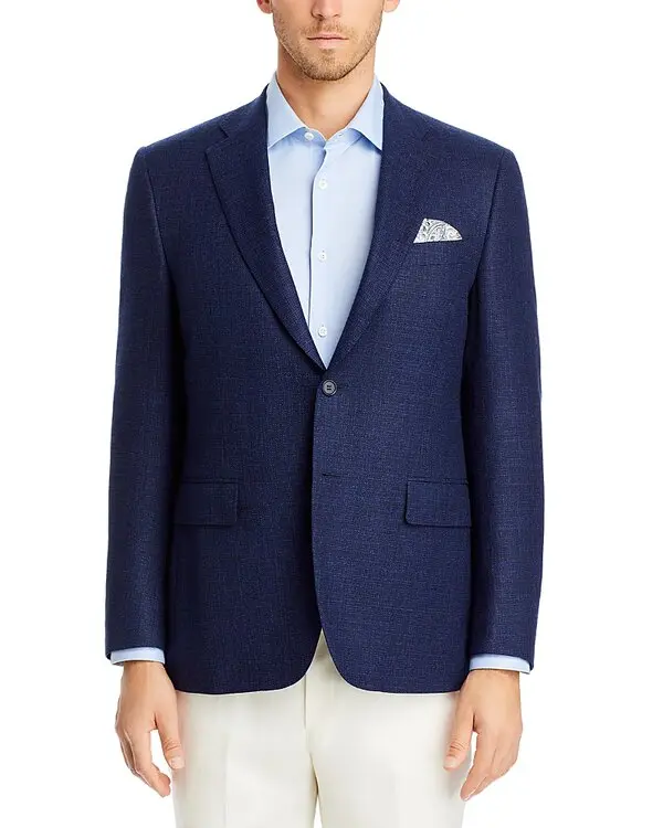 Canali Siena Melange Textured Sport Coat - Blue