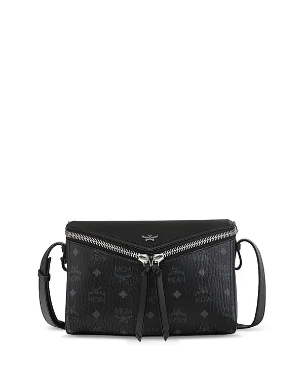 Mcm Diamond Visetos Small Shoulder Bag - Black