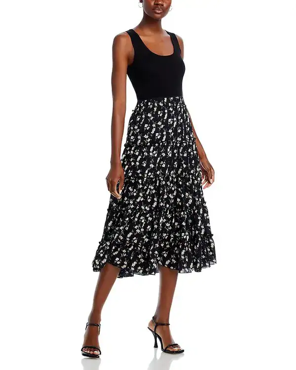 T Tahari Fit And Flare Dress In Black/Floral - 74% Off | Editorialist