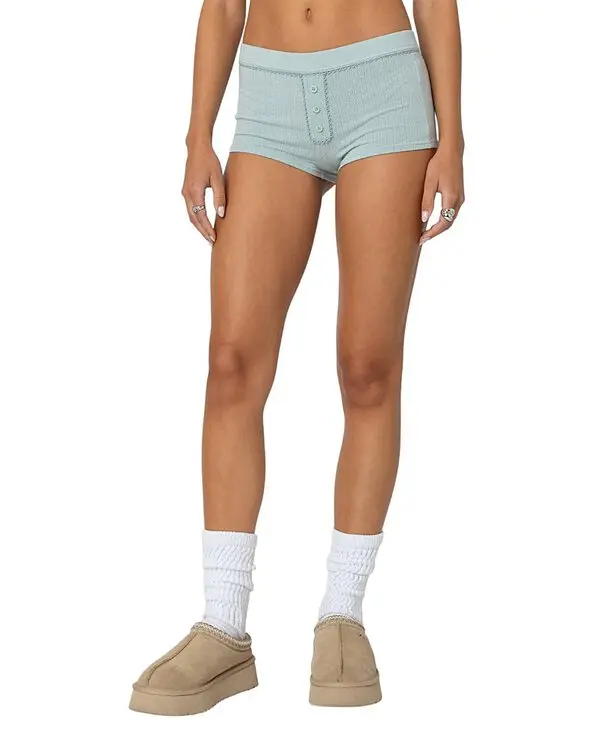 EDIKTED Maelle Pointelle Micro Shorts