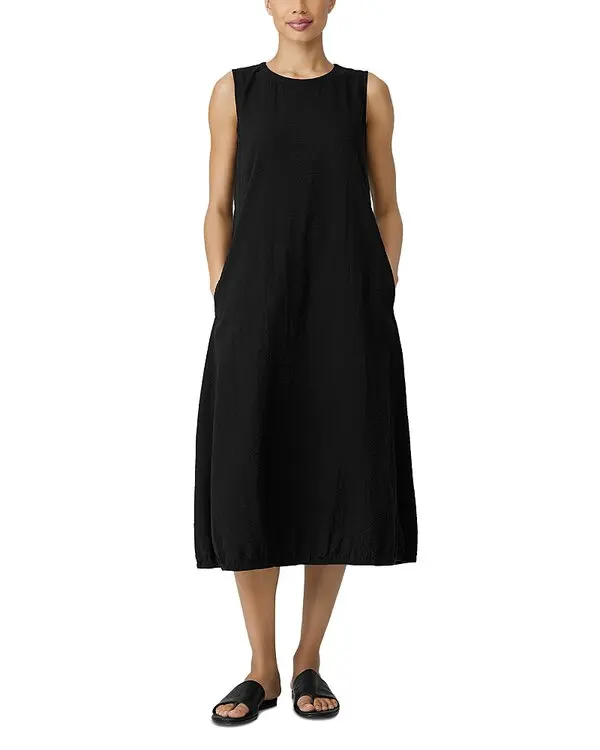 organic cotton pucker lantern dress Organic Cotton Ripple Lantern Dress  Eileen Fisher Renew