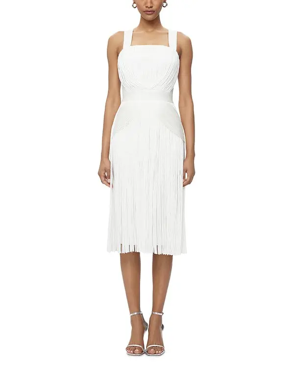 Herve Leger Marion Fringe Dress - Alabaster