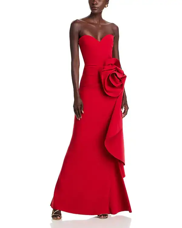 Chiara Boni Ethane Rosette Gown - Exclusive - Scarlet - 12