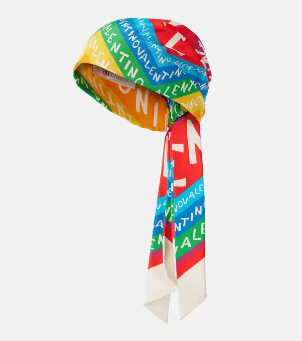 Valentino Garavani Chevron 24 Silk And Cotton Head Wrap