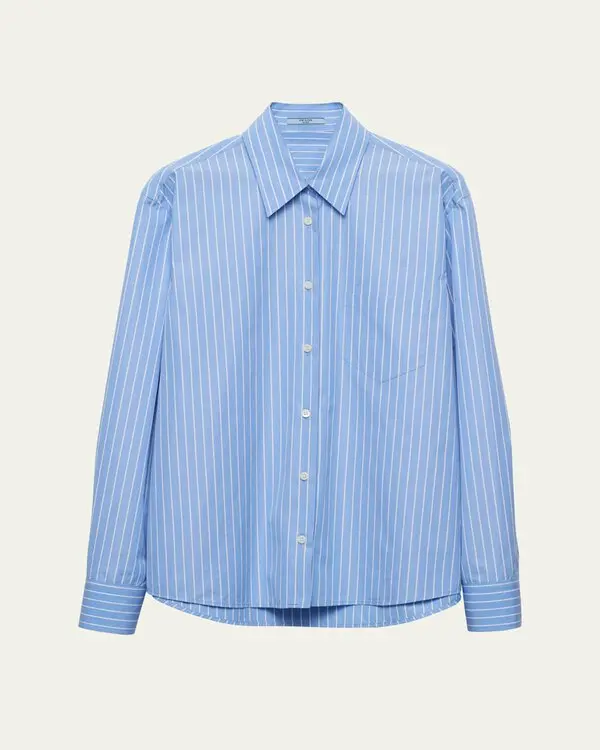 Prada Striped Cotton Poplin Shirt