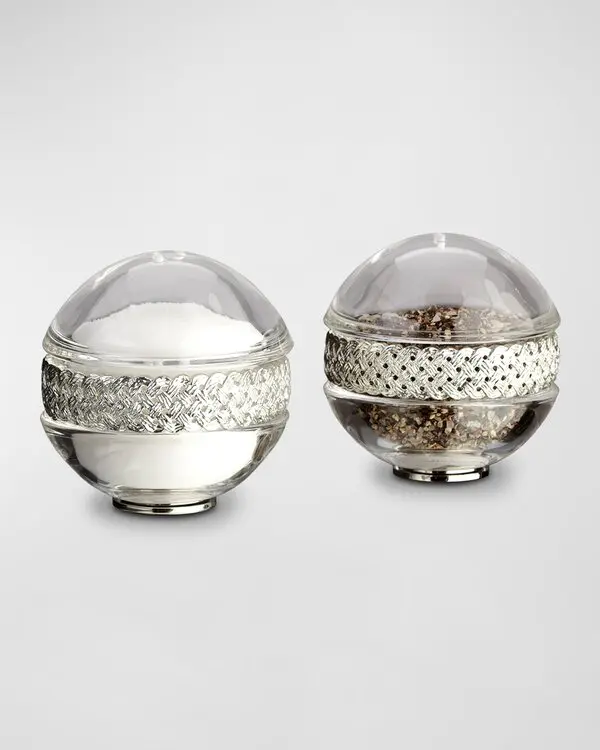 L'Objet Braid Platinum-plated Salt & Pepper Shakers, Set Of 2 - Unassigned