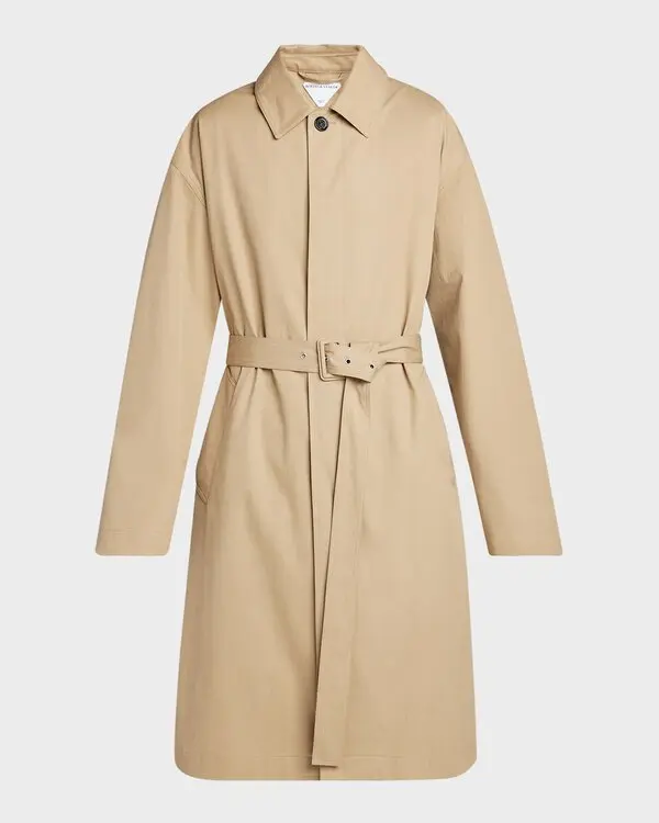 Bottega Veneta Check-lined Twill Trench Coat
