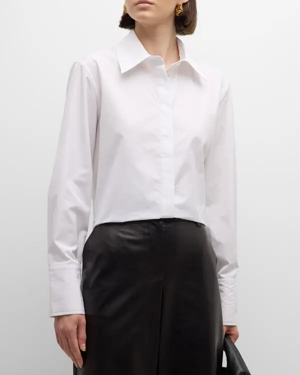 Co Fitted Button-down Cotton Shirt - White