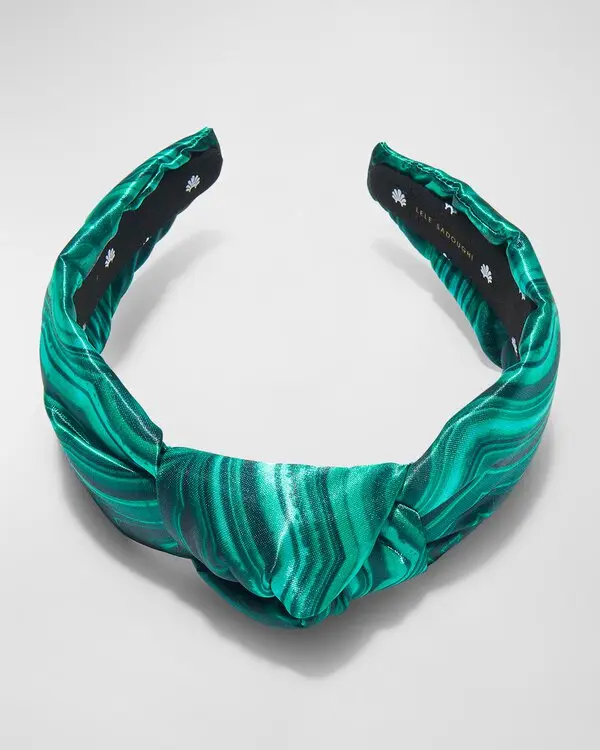 Lele Sadoughi Knotted Print Headband - Malachite