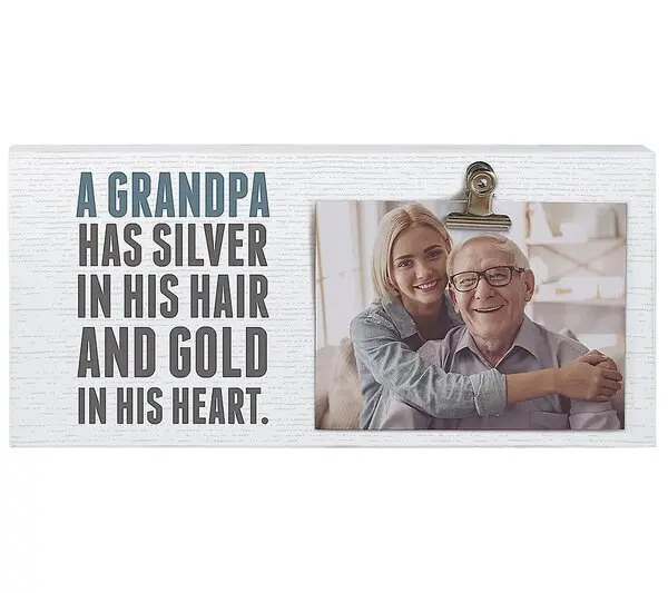 SINCERE SURROUNDINGS 12' Grandpa Has Silver Pic Ture Clip