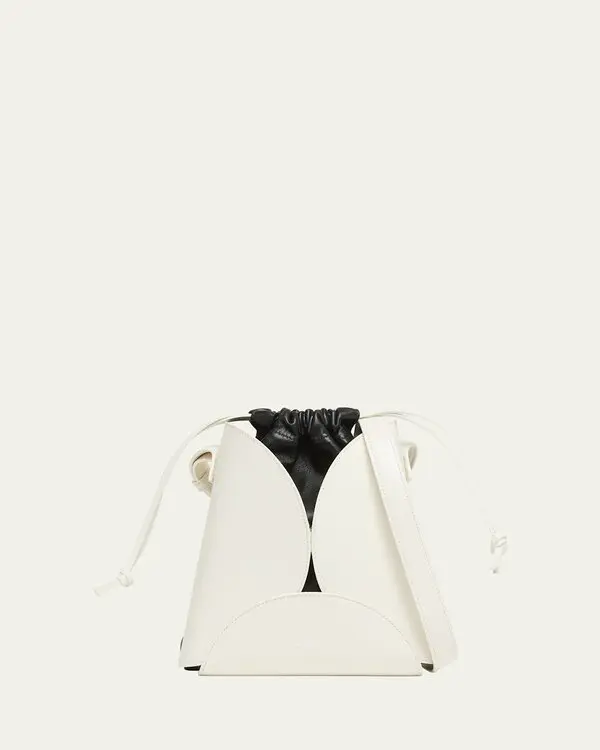 JIL SANDER Ellipse Drawstring Crossbody Bag - Eggshell
