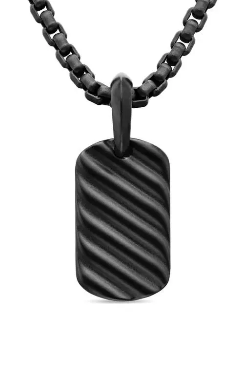 David Yurman Sculpted Cable Pendant - Black Titanium