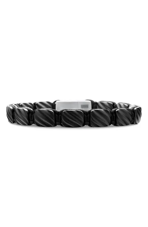 David Yurman Woven Tile Bracelet - Blck Titanium W/ Sterling Silv