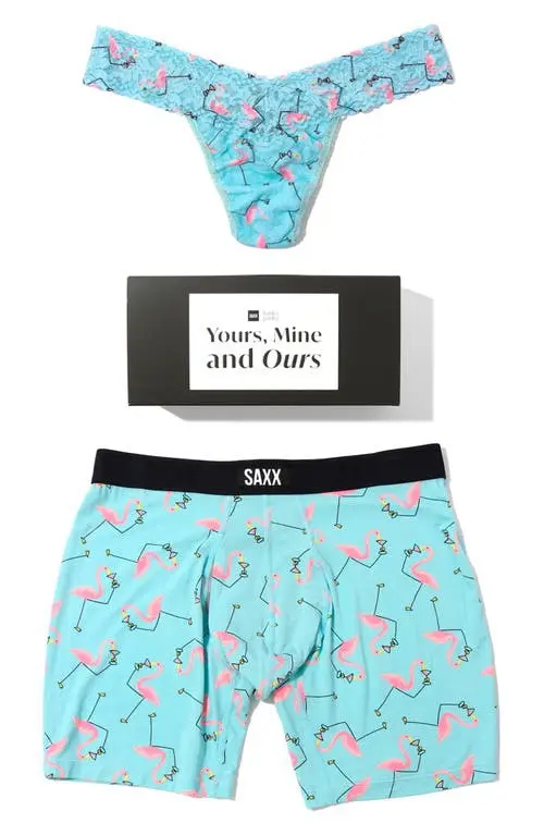 Hanky Panky X Saxx Vibe Assorted 2-pack Boxer Brief & Thong - Drinko Flamingo
