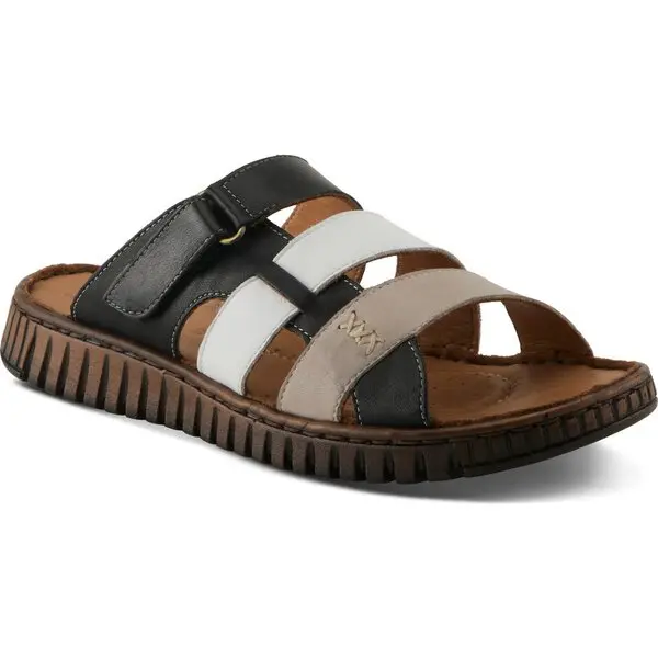 SPRING STEP SHOES Olly Leather Slide Sandal - Black Multi