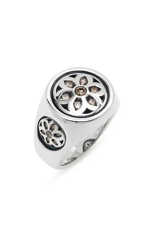 Good Art Hlywd Small Brown Diamond Club Ring - Silver