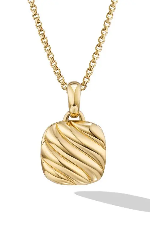 David Yurman Sculpted Cable Square Locket - 18k Yellow Gold