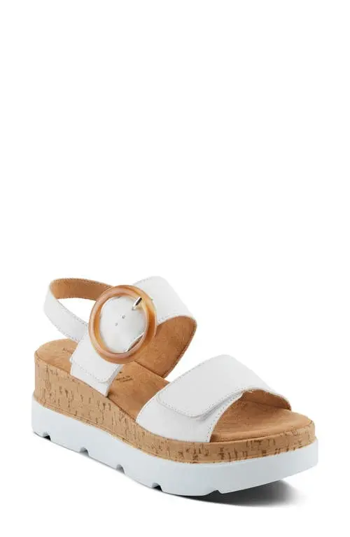SPRING STEP SHOES Abarah Slingback Platform Sandal - White