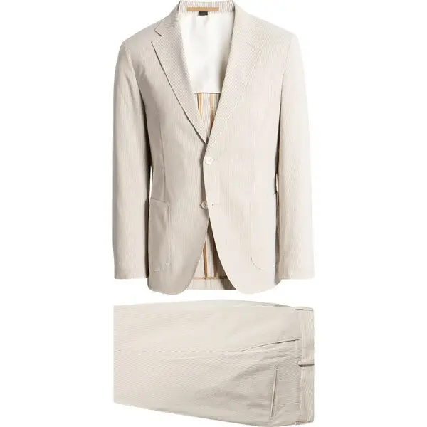 Hugo Boss Heston Stripe Silk Seersucker Suit