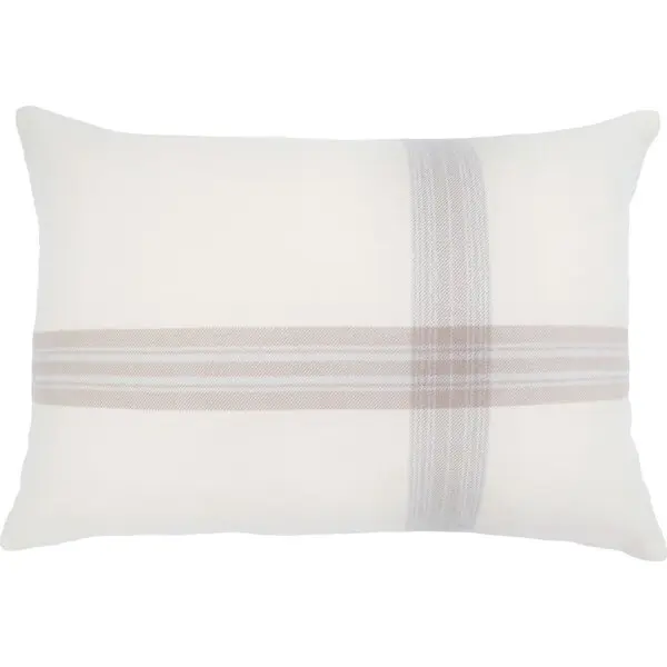 POM POM AT HOME Geneva Big Pillow - Ivory/ Taupe