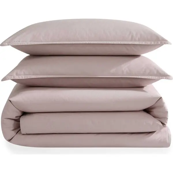 Calvin Klein Reversible Cotton Blend Duvet Cover & Shams Set - Brown