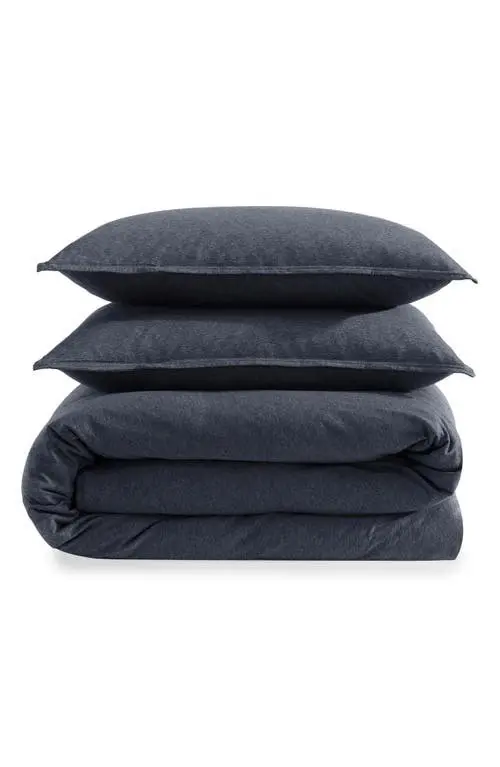 Calvin Klein Mélange Cotton Blend Jersey Duvet & Shams Set - Grey