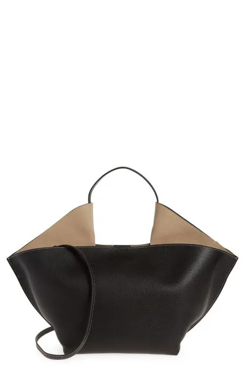 REE PROJECTS Medium Anne East/west Leather Tote - Black