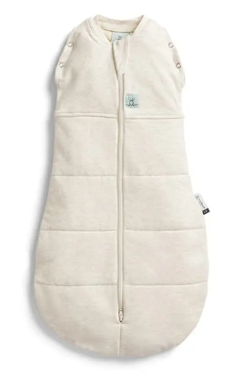 ERGOPOUCH 2.5 Tog Cocoon Stretch Organic Cotton Convertible Swaddle Bag - Oatmeal Marle