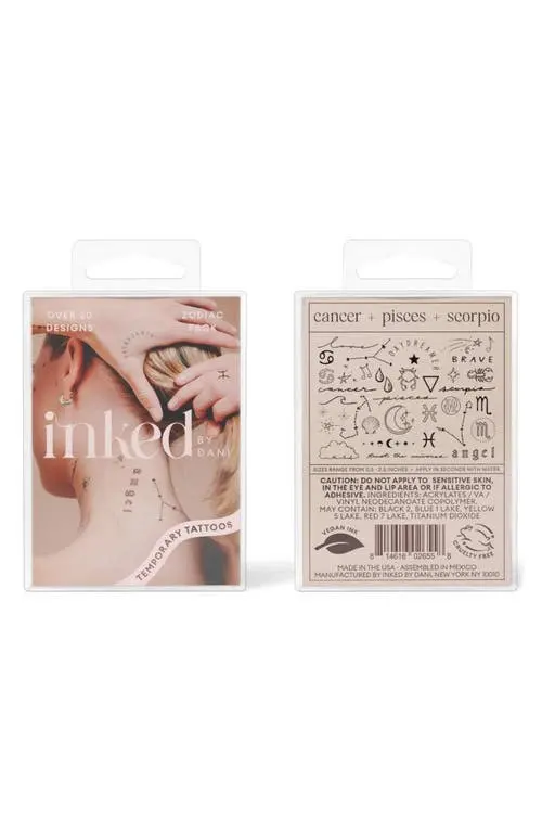 INKED BY DANI Water Zodiac Temporary Tattoos - Black