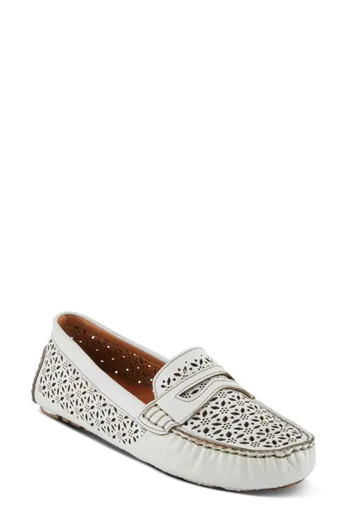 SPRING STEP SHOES Crain Driving Loafer - White
