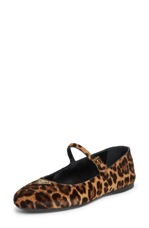 Prada Calf Hair Leopard Print Mary Jane Flat - Miele Calf Hair Print