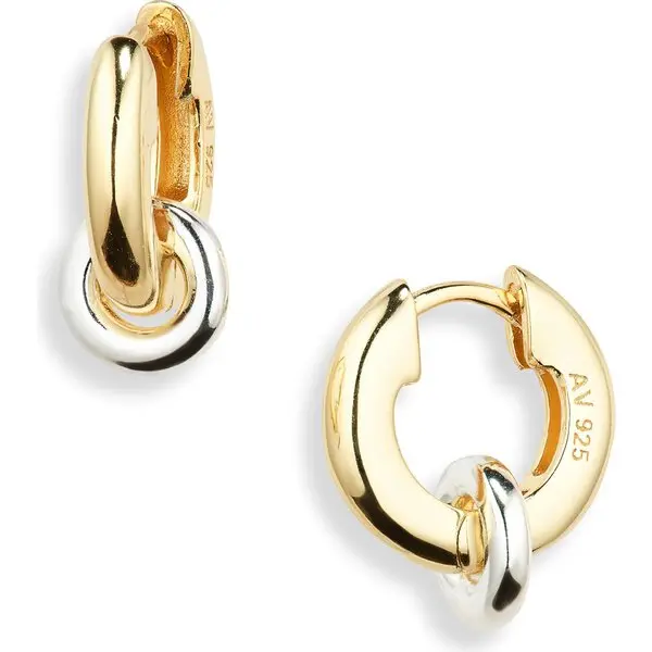 Argento Vivo Two-tone Interlock Hoop Earrings