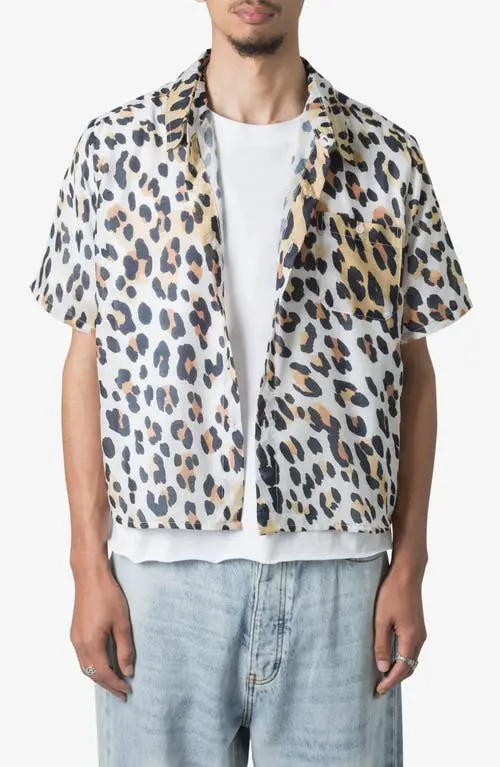 Mnml Animal Print Short Sleeve Button-up Shirt