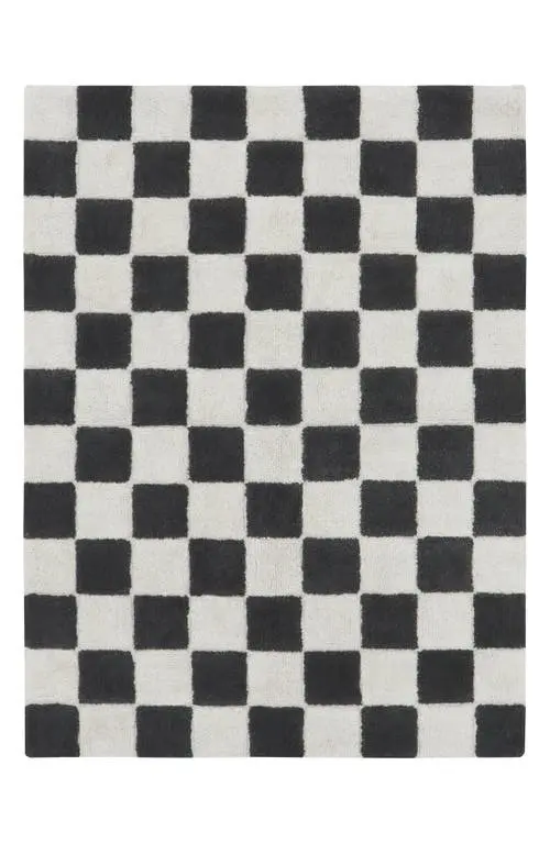 LORENA CANALS Tiles Washable Cotton Blend Rug - Dark Grey Natural